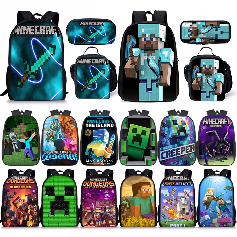 3pcs juego de cubo mundo impreso estudiante mochilas escolares para ...