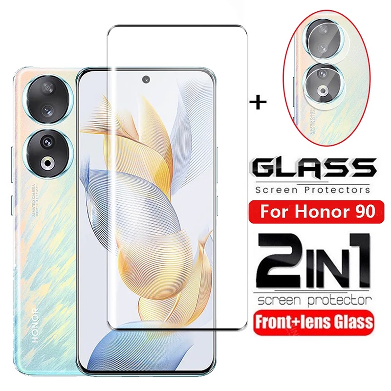 Mica Protector de Pantalla Vidrio Cristal Templado 9D 2 En 1 Para Honor 90 Honor 90 70 Pro Pro+ ...