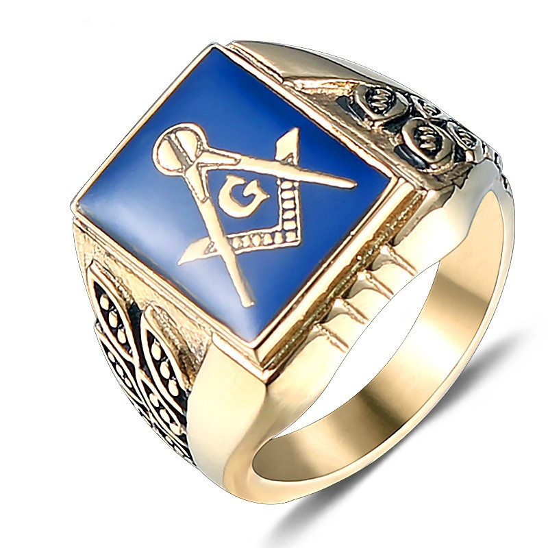 Anillo Mason Para Hombres De Acero Inoxidable Signet Freemason Masonic ...