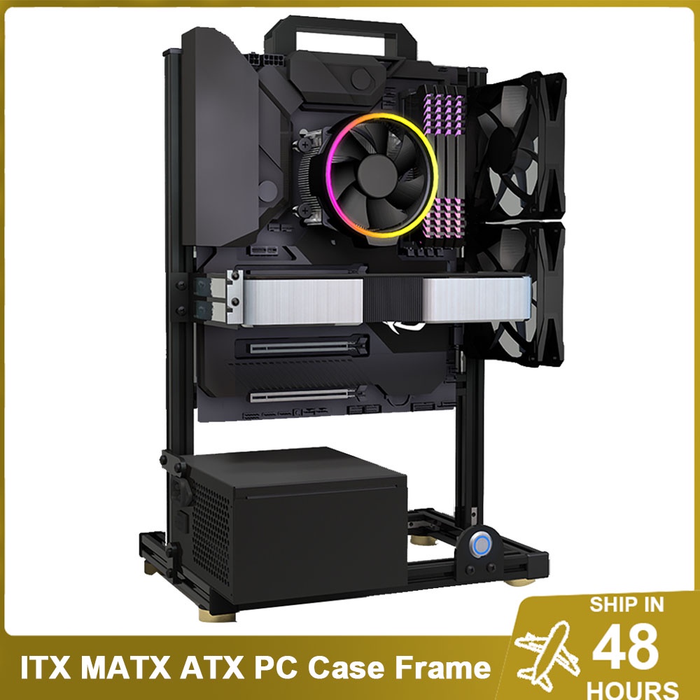 DIY Gamers Gabinete MOD ITX MATX PC Caso Marco Abierto Aluminio ...
