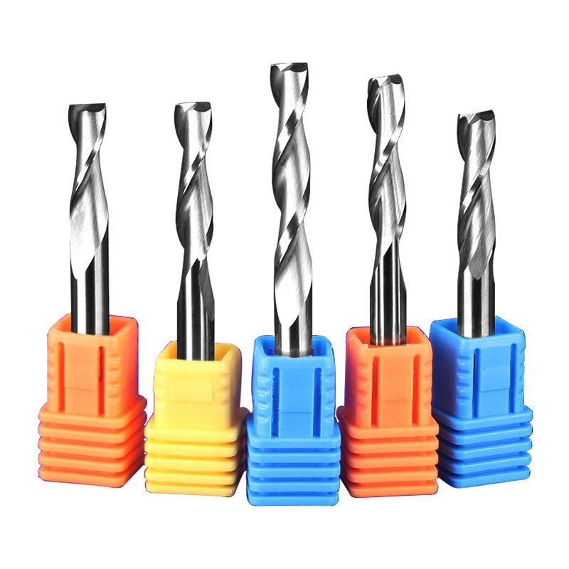 Punta Plana De Nariz Fresa CNC Grabado Router Bit 2 Flautas Espiral Upcut Fresadora Herramienta ...