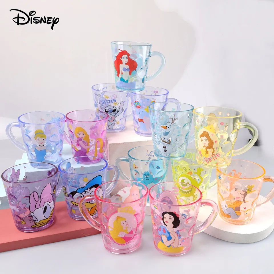 Disney Kids Water Cup Con Elsa Y Anna Cartoon Characters-Cold Drinking ...