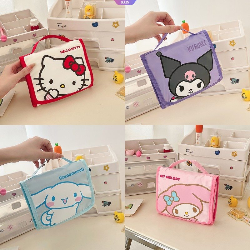 Kawaii Bolsa De Cosméticos Portátil Hello Kitty Sanrio De Dibujos