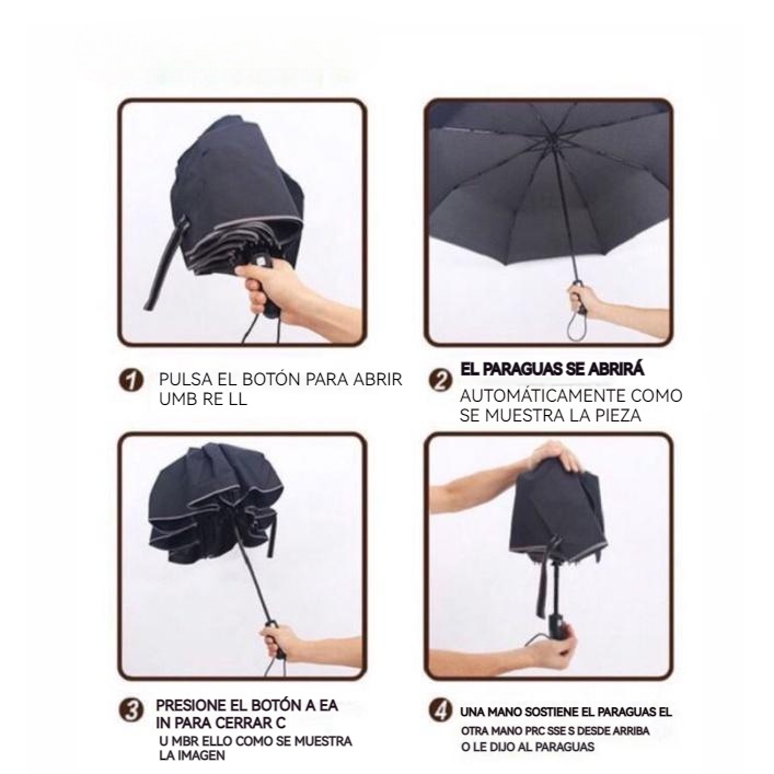 Paraguas Plegable Automático De Moda UV Cierre Con Una Mano A Prueba De ...