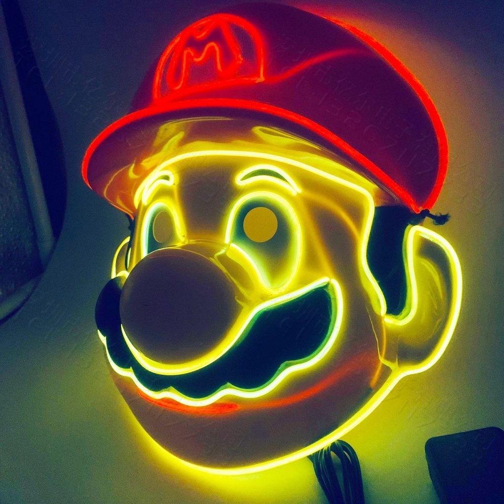 Super Mario Bros Classic Niños Anime Figuras Luigi Led Máscara De ...