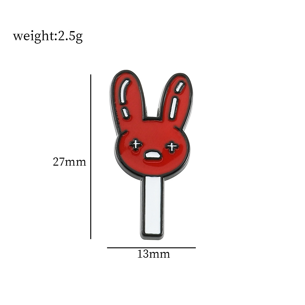 Broche De Dibujos Animados Divertido Conejito Malo Corazón Rojo Rapero ...