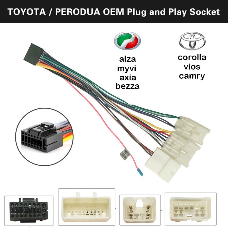 Cable De Alimentación Plug and Play Toyota/Perodua Oem Socket Para ...