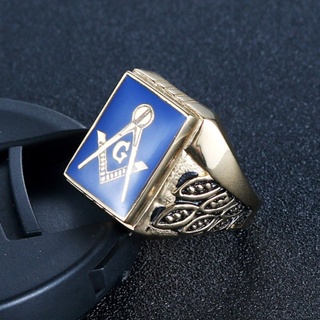 Anillo Mason Para Hombres De Acero Inoxidable Signet Freemason Masonic ...