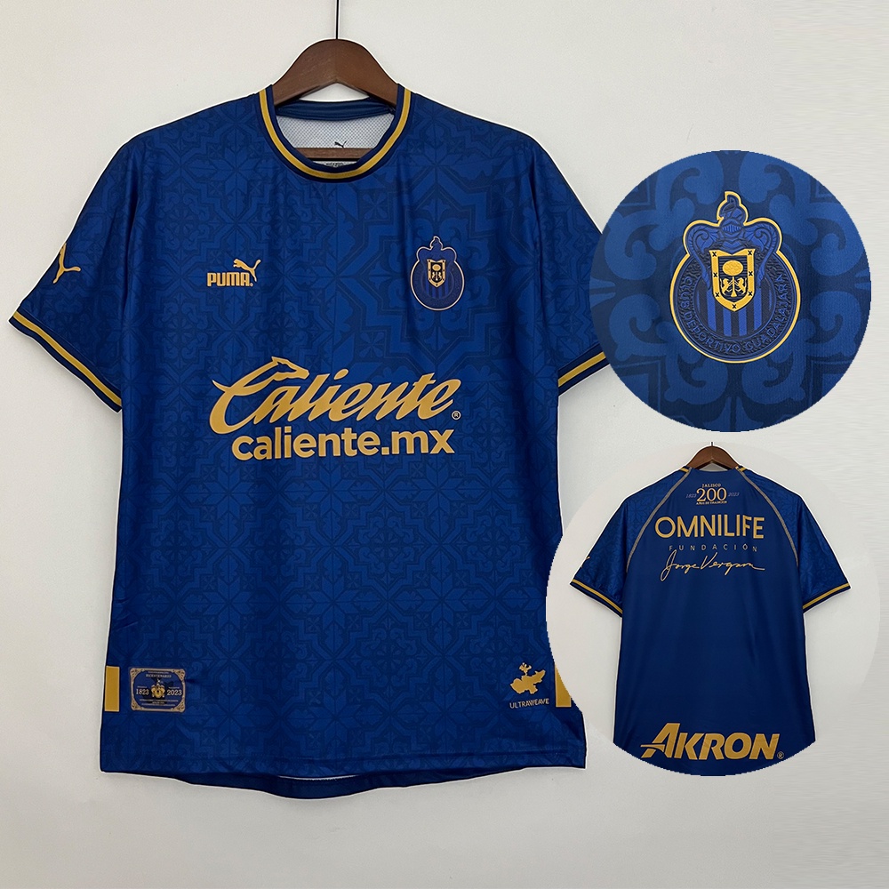 2023-24 Chivas Jersey 200th Edición conmemorativa Azul Camiseta de ...