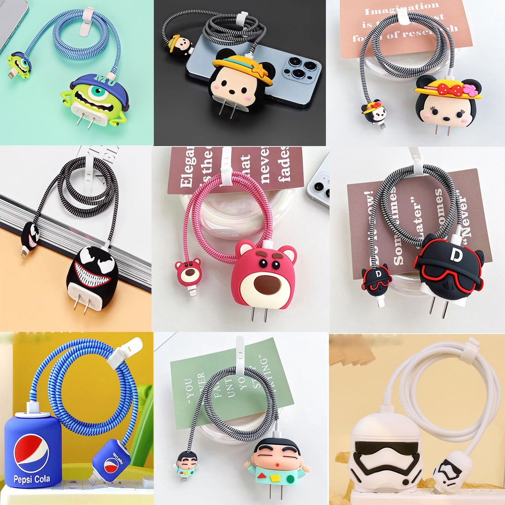 3PCS Disney Mickey Minnie Marvel Spider Man Cable De Dibujos Animados ...