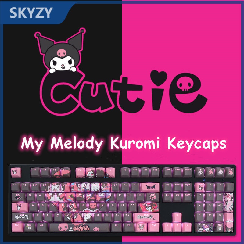 Kuromi Keycaps Cherry Profile Anime My Melody PBT Dye Sub Teclado ...