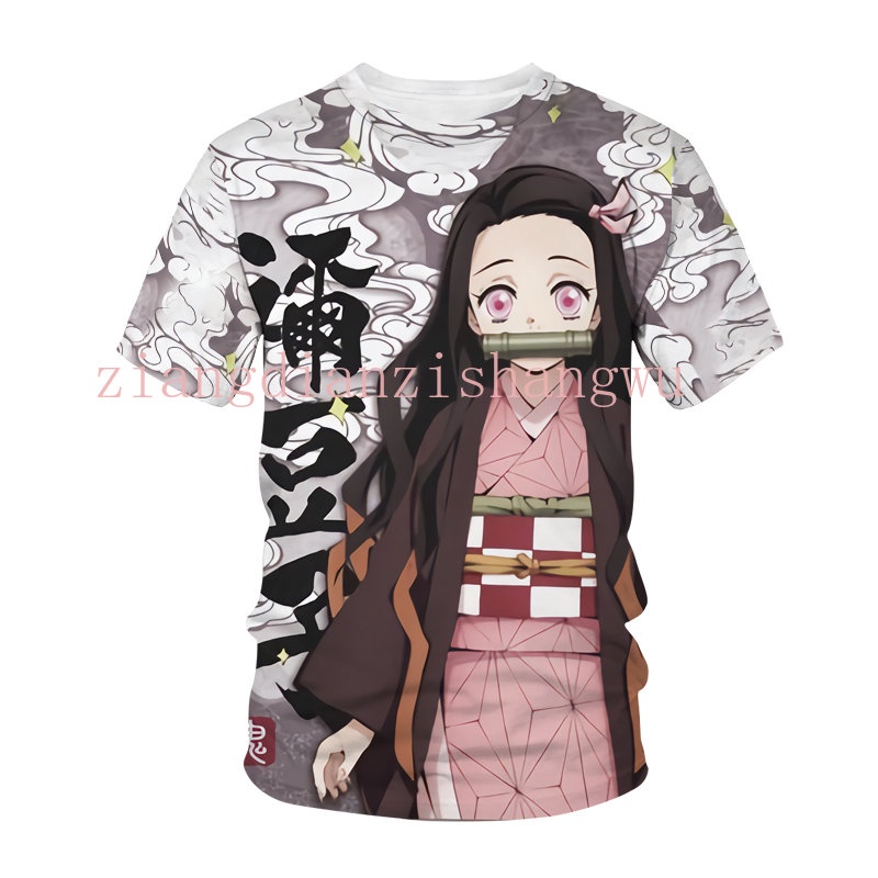 Camiseta Demon Slayer Hombres Kimetsu No Yaiba Impresión Streetwear ...