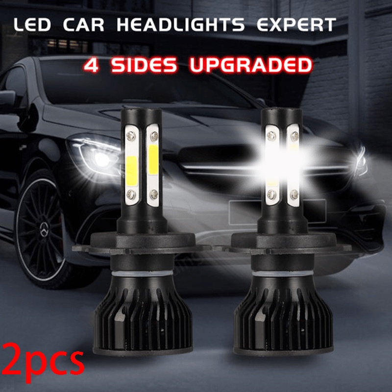 2pcs Nuevo 4 Lados H4 H7 Coche LED Faros H8 H11 9005 HB3 9006 HB4 H13 ...