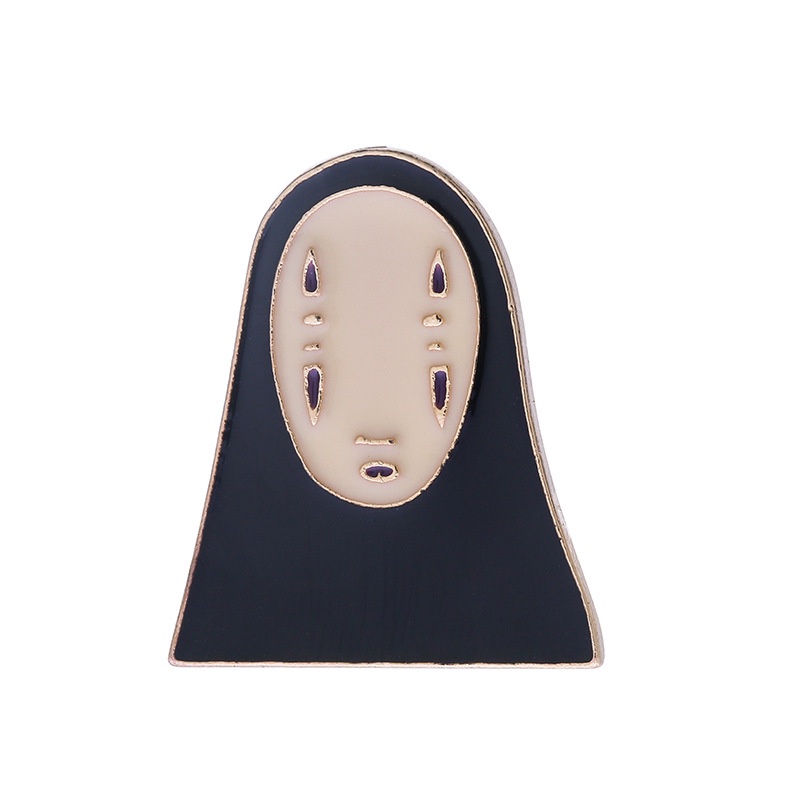 Ghibli Anime No Face Man Enamel Pin Spirited Away Brooch Leisure Person ...