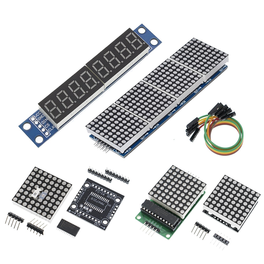 Módulo De Matriz De Puntos MAX7219 Pantalla Microcontrolador Control LED MCU Para Arduino 5V ...