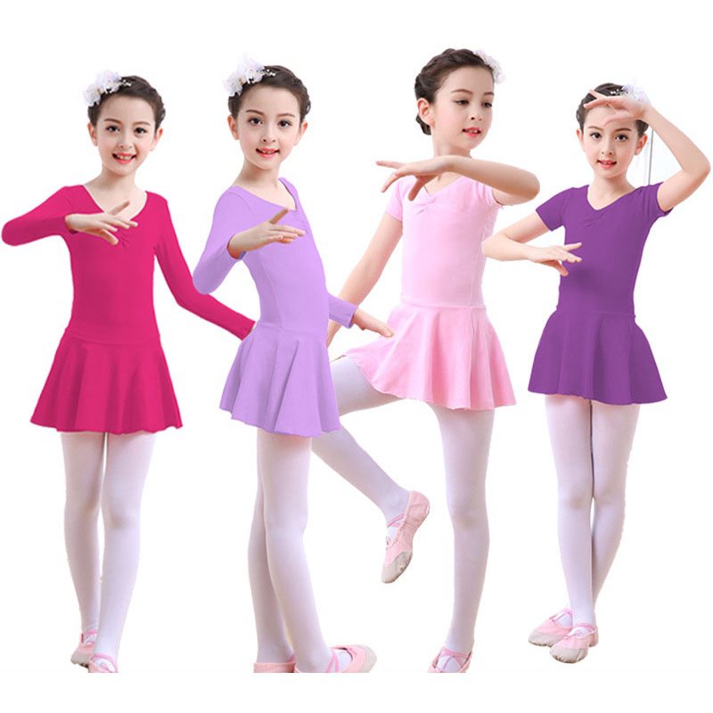 Niños niñas niños vestido de algodón de manga corta danza Ballet ...