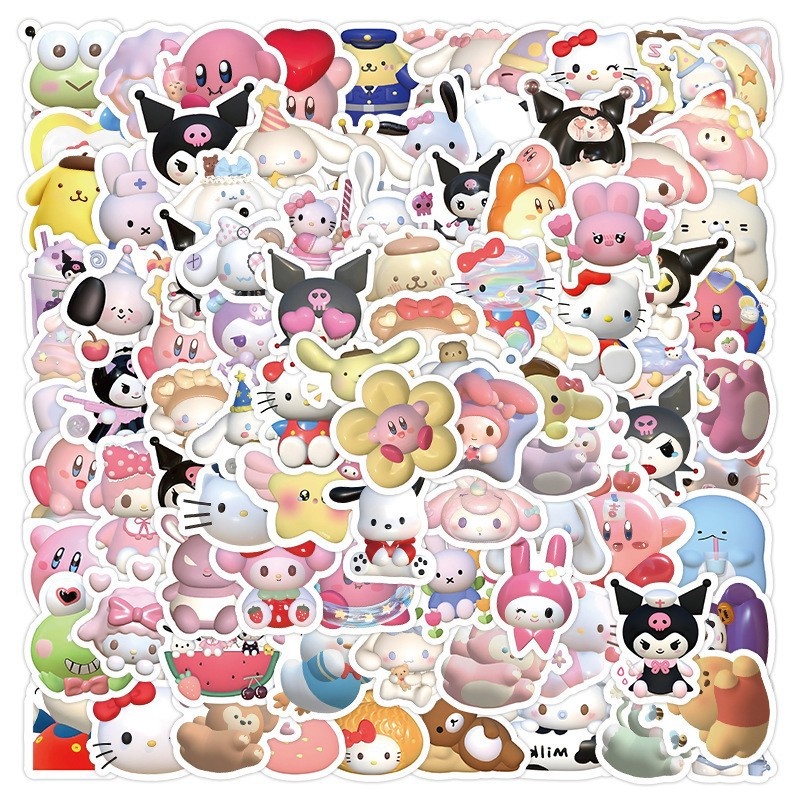 200/120/100/60PCS Mixed Cartoon Sanrio Stickers Cute Hello Kitty ...