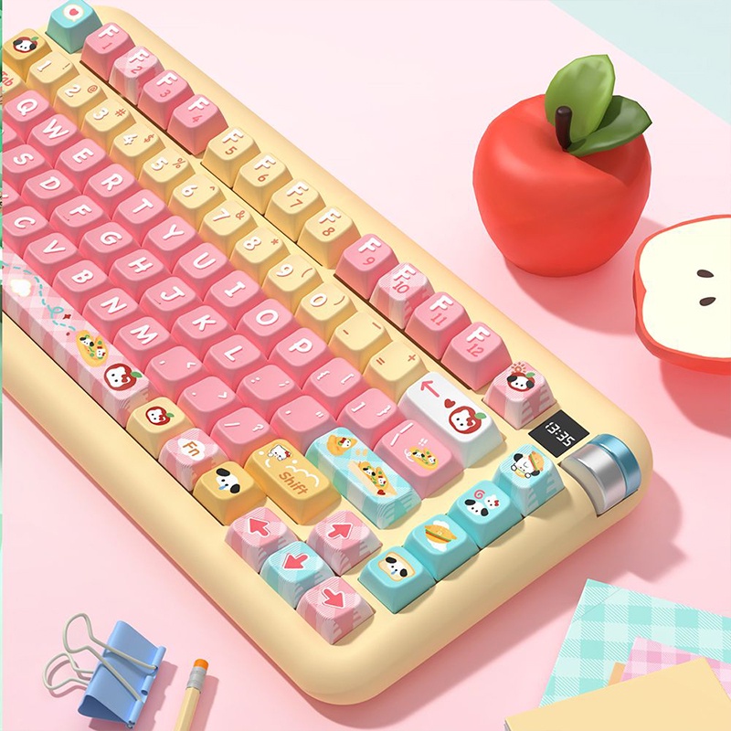 138/158pcs Sanrio Pan Tema Keycaps MDA Perfil Cinco Caras Tinte ...