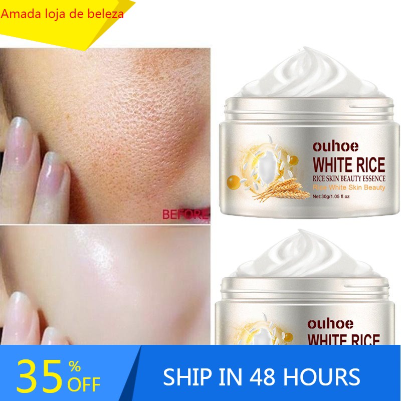 Crema Facial Blanqueadora De Arroz Blanco Anti Envejecimiento Desvanece Las Líneas Finas ...