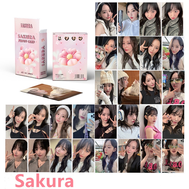 50-55pcs LE SSERAFIM Laser HOLOGRAPHIC LOMO Cards Sakura CHAEWON YUNJIN ...
