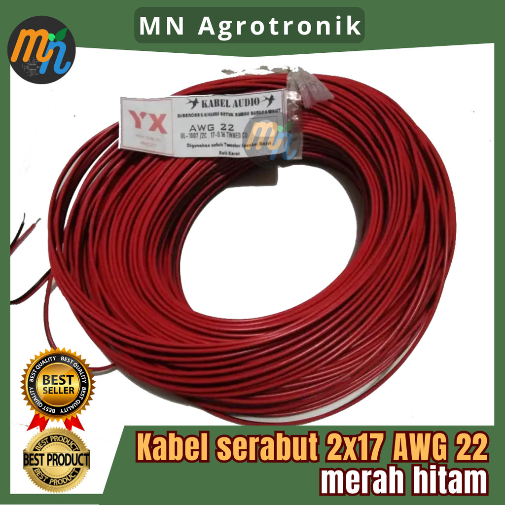 MERAH HITAM PUTIH 2x17 AWG 22 cable , Rojo , Negro , Fibra Blanca ...