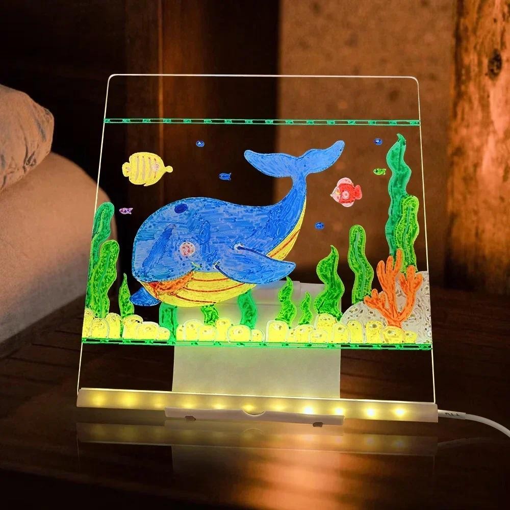 Tablero De Notas Led Con Colores Mensajes De Letras Con 7 Bolígrafos De ...
