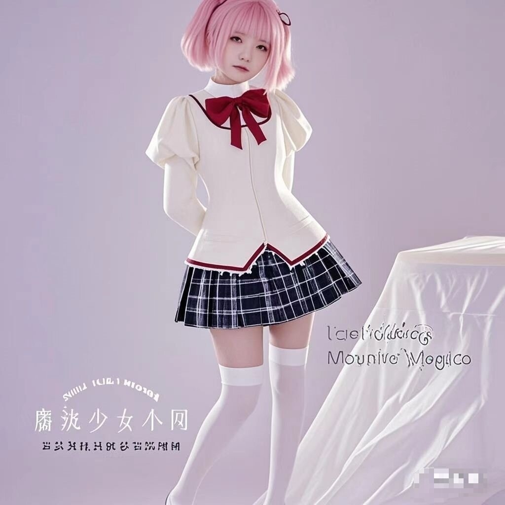 Chica Mágica Madoka Cos Uniforme Escolar Shikame Yuan Xiaomei Yan Miki Saya Shamba Asami Cosplay ...