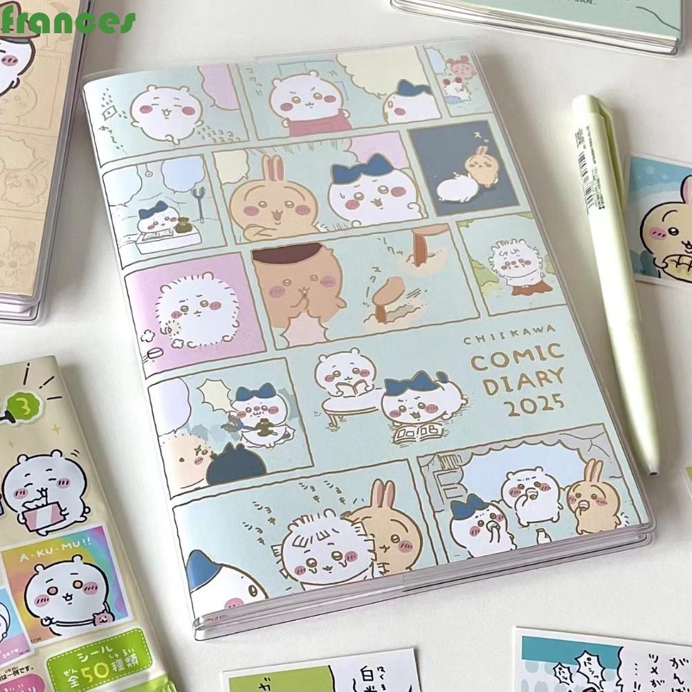 FRANCES 2025 Chiikawa Comic Diary , B6 Multifuncional Usagi Diario Planificador Cuaderno ...