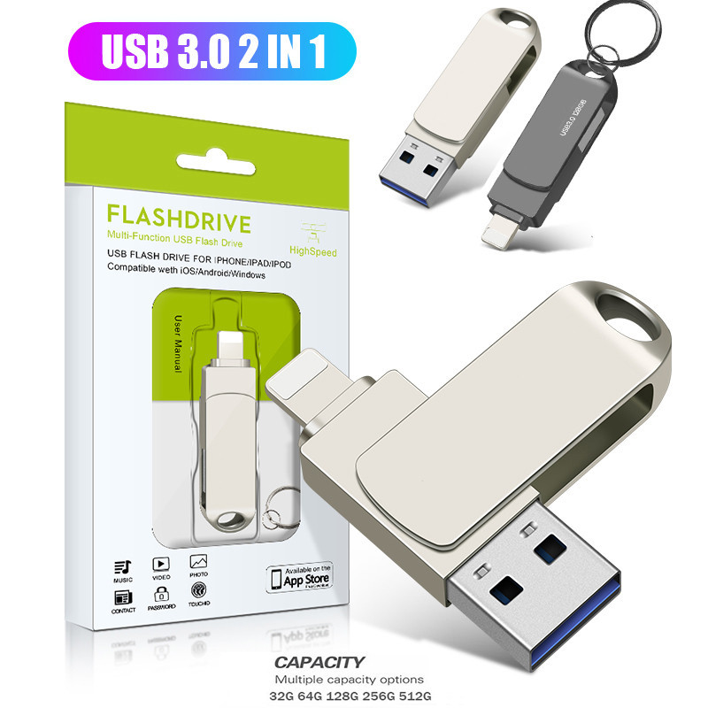 Unidad Flash USB 2 En 1 iOS Y 3.0 Y MicroUSB Pendrive 1TB 2TB Para ...