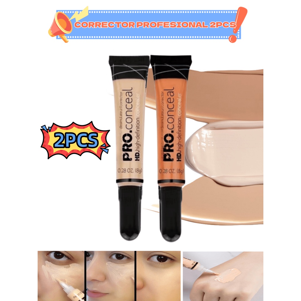 2PCS Corrector Profesional de Colores Paquete de 2 Colores Para Rostro ...