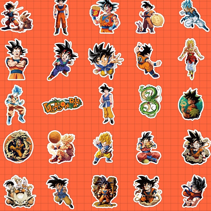 Son Goku Juguetes Calcomanías Bola De Dragón - 50 Unidades, Vinilo PVC ...