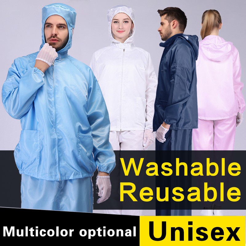 Uhome 】 Traje De Sala Limpia 2 En 1 PPE Protección Lavable Antiestático ...
