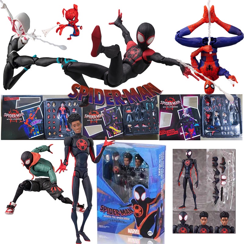 SHF Spider-Man Figuras S.H.Figuarts Miles Morales Gwen Stacy Peter ...