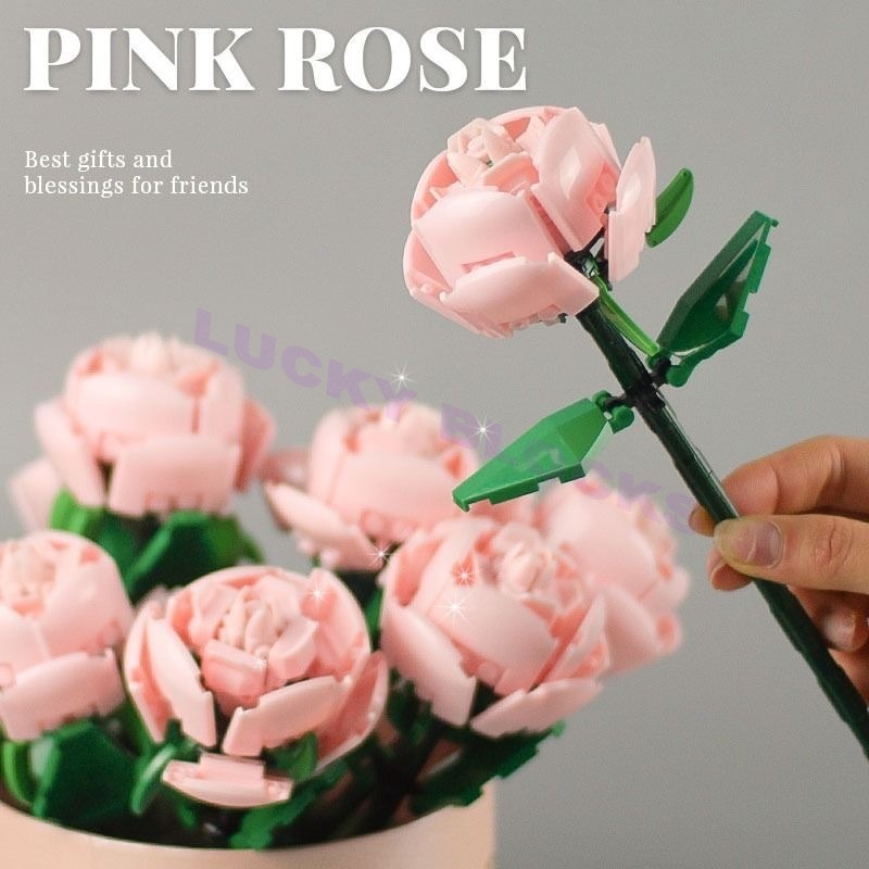 Rosas Flores Eternas Ramos De Bloques De Construcción DIY Educativo ...