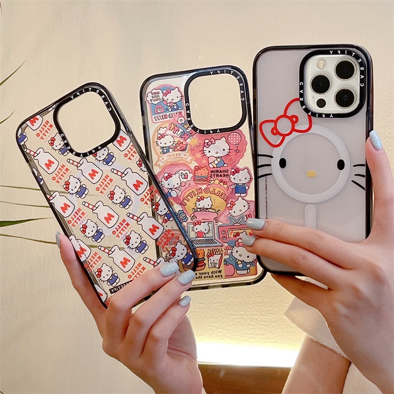 Carcasa De Carga Magnética CaseTify Hello Kitty KT Cat Funda De Teléfono Transparente Con Caja ...