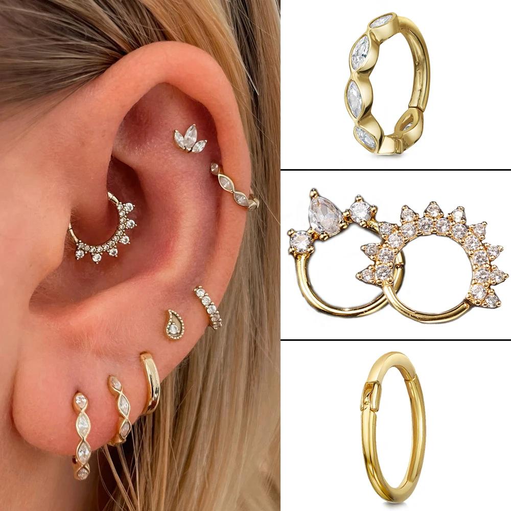 EASY ZHOU 1pcs Simple Acero Inoxidable Pendientes De Aro Para Las ...