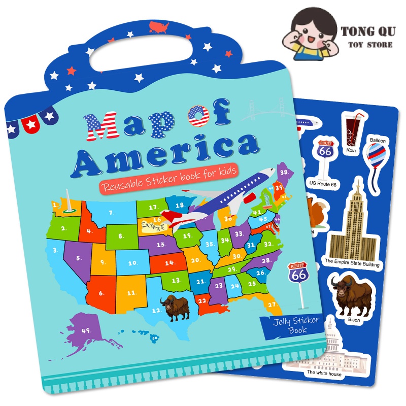Libro De Pegatinas De Gelatina Mapa Americano Libro De Pegatinas De ...