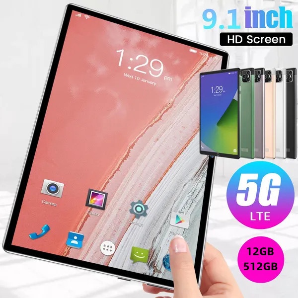 Global 5G Tablet PC Pantalla IPS 12GB 512GB 9.1 Pulgadas Tablette ...