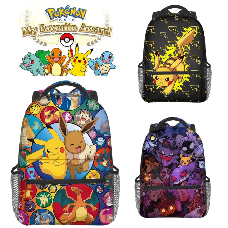 Nuevo Pikachu Pokemon Mochila Escolar Para Niños Y Niñas De Dibujos ...