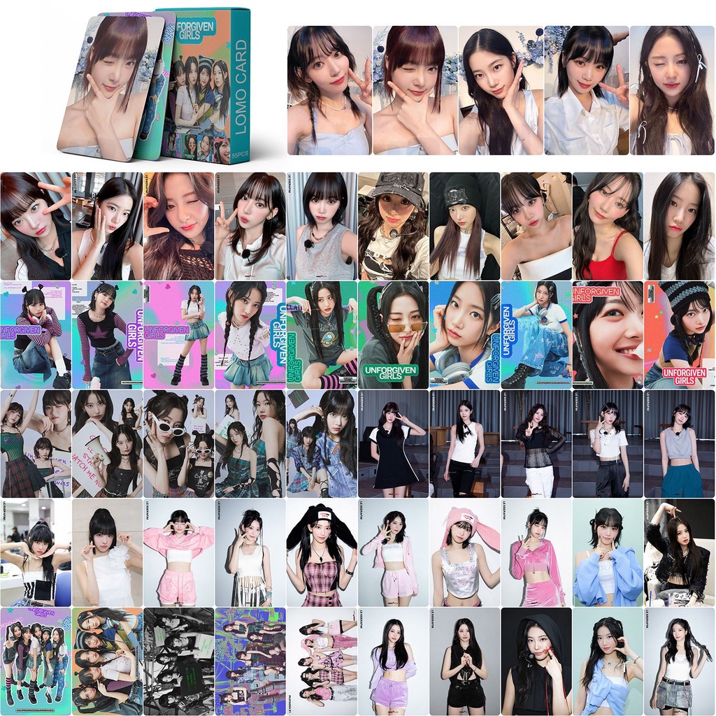 55pcs/box LE SSERAFIM 2024 season's greetings Lomo Cards Perfect Night ...
