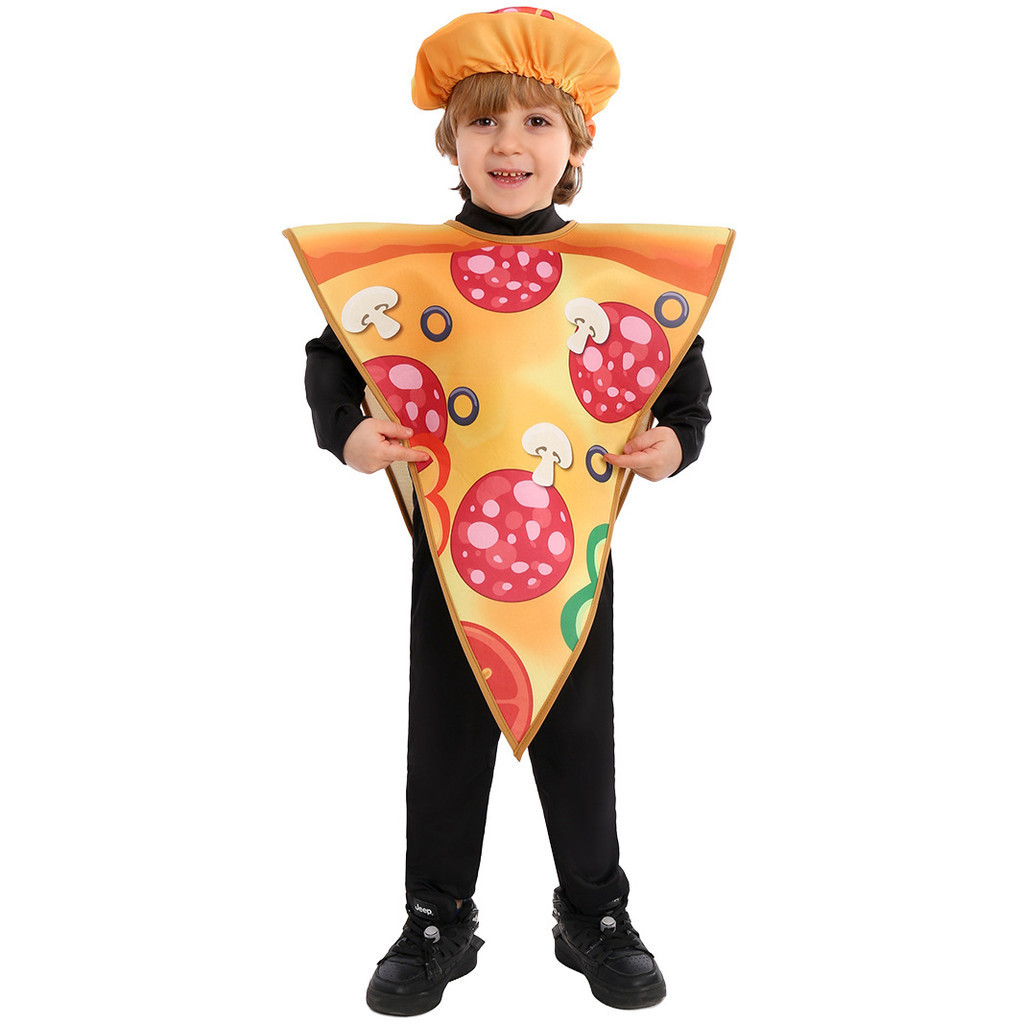 2024 Halloween Comida Cos Disfraz Pizza Cosplay Disfraz Niños Escenario ...