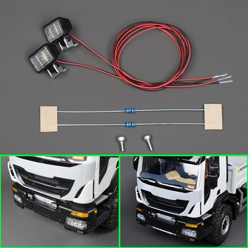 Foco Rectangular LED ABS Para 1/14 Tamiya RC Truck Scania MAN Benz Actros Volvo Car Diy Parts ...