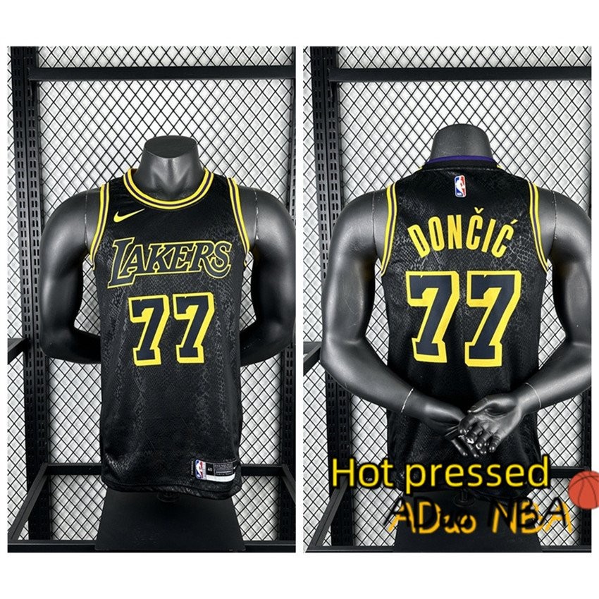 Caliente Presionado Camisata NBA Los Angeles Lakers # 77 Luka Doncic ...