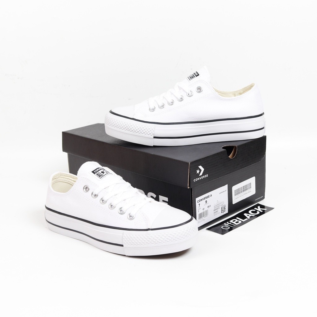 2024 nuevo Converse Chuck Taylor All-Star plataforma elevadora vaca blanco negro | Shopee México