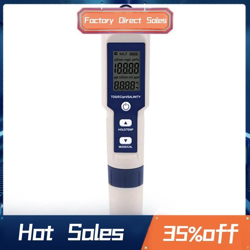 Medidor Digital De Calidad Del Agua 5 En 1 TDS/EC/PH/Salinidad/Temperatura Para Piscinas ...