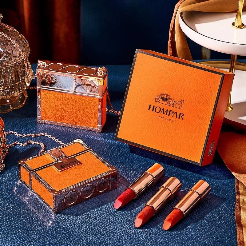 Hompar Cadena Bolsa De Cuero Lápiz Labial Caja De Tres Piezas No Se ...