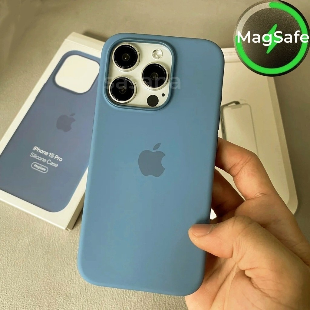 Funda De Silicona Líquida MagSafe Azul Claro Para iphone 16/15/14/13/12 ...