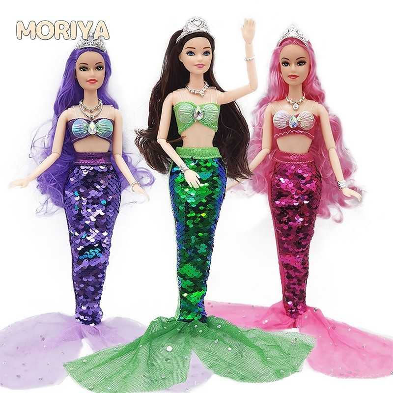 30cm muñeca barbie sirena conjunto completo de cuentas vestido de cola ...