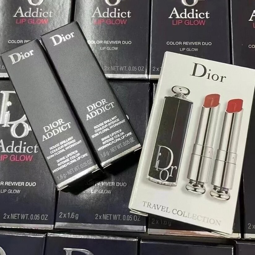 Dior Tubo Negro Encanto Lápiz Labial Muestra Conjunto De Dos Piezas ...