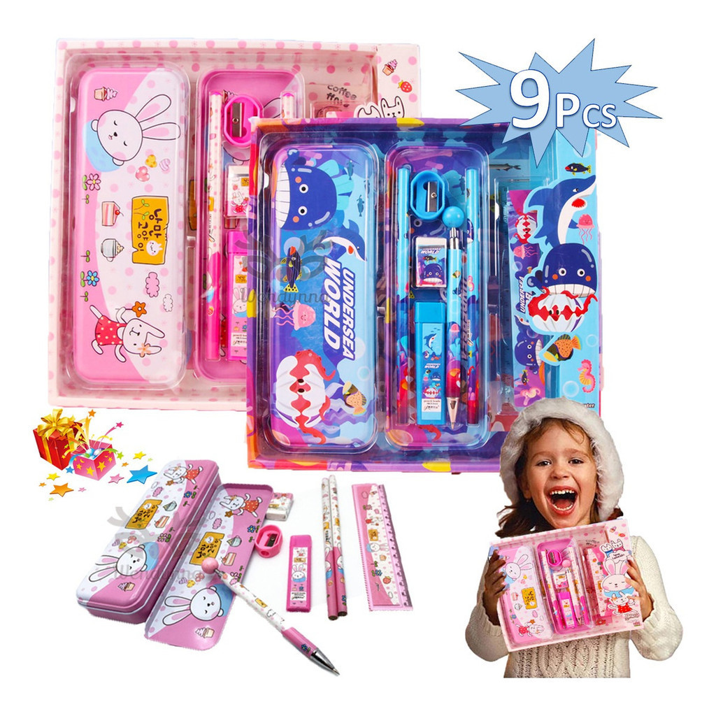 Kit De Utiles Escolare Estuche Lapices Papeleria Organizador | Shopee ...